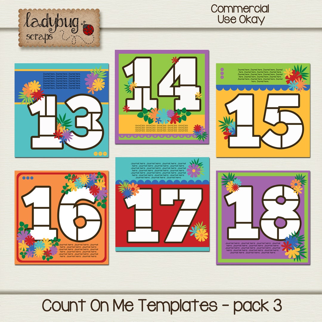 Count on Me Templates - Pack 3 - Etsy