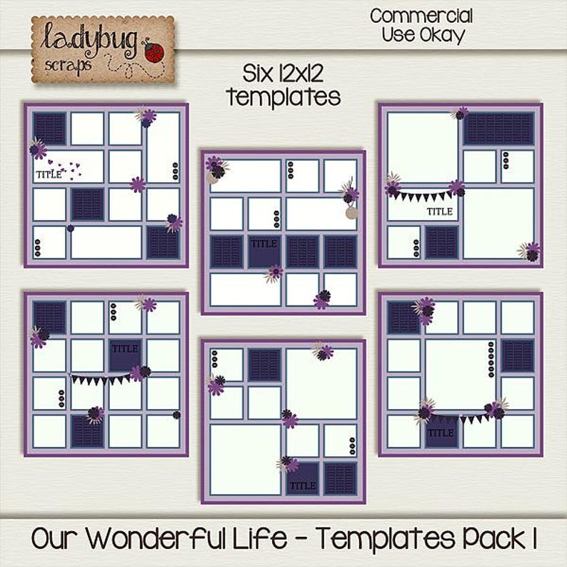 Our Wonderful Life Pack 1 - Digital Scrapbooking Templates - Etsy