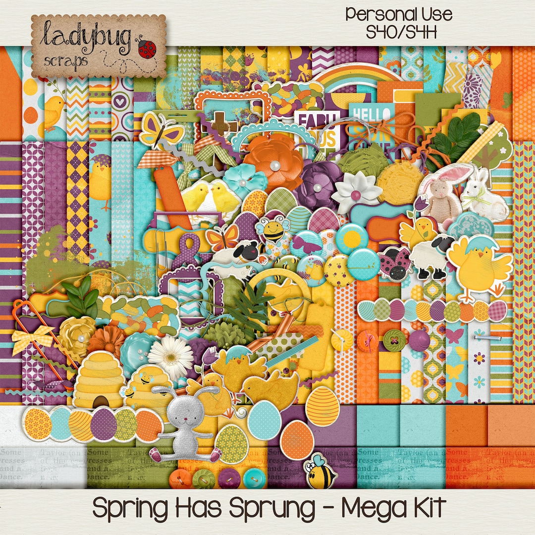 Spring Has Sprung {mega Kit} Digital Scrapbooking Kit - Etsy