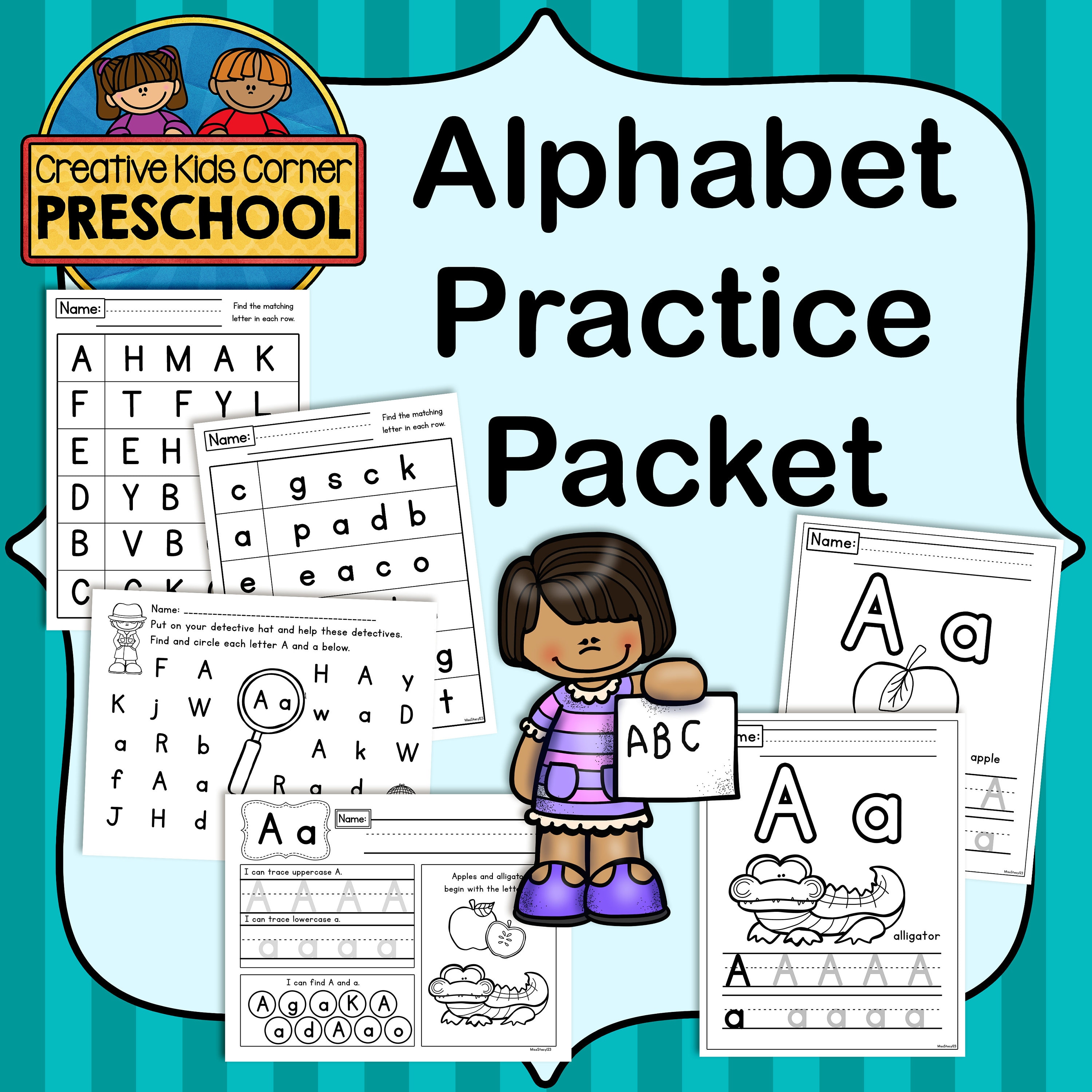 Alphabet Practice Packet preschool & Kindergarten Educational ...
