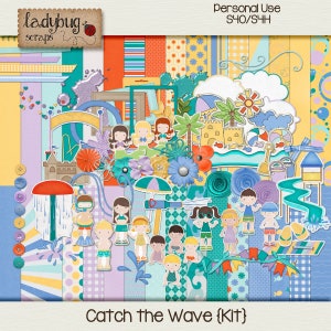 Catch the Wave {digital Scrapbooking Kit} - Etsy