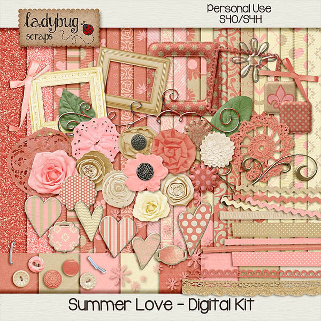 Summer Love - Digital Scrapbooking Kit - Etsy