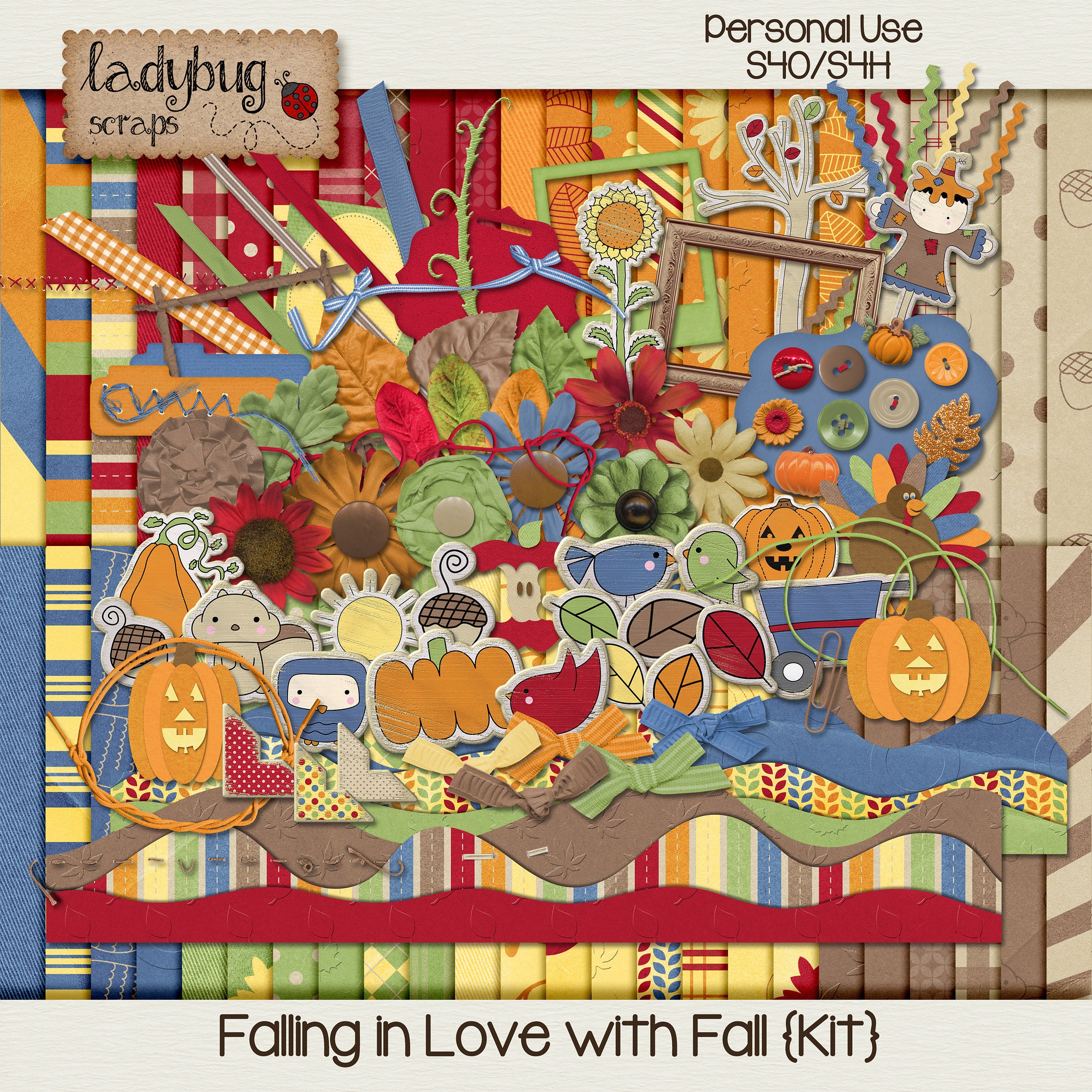 Falling in Love With Fall {digital Scrapbooking Kit} - Etsy