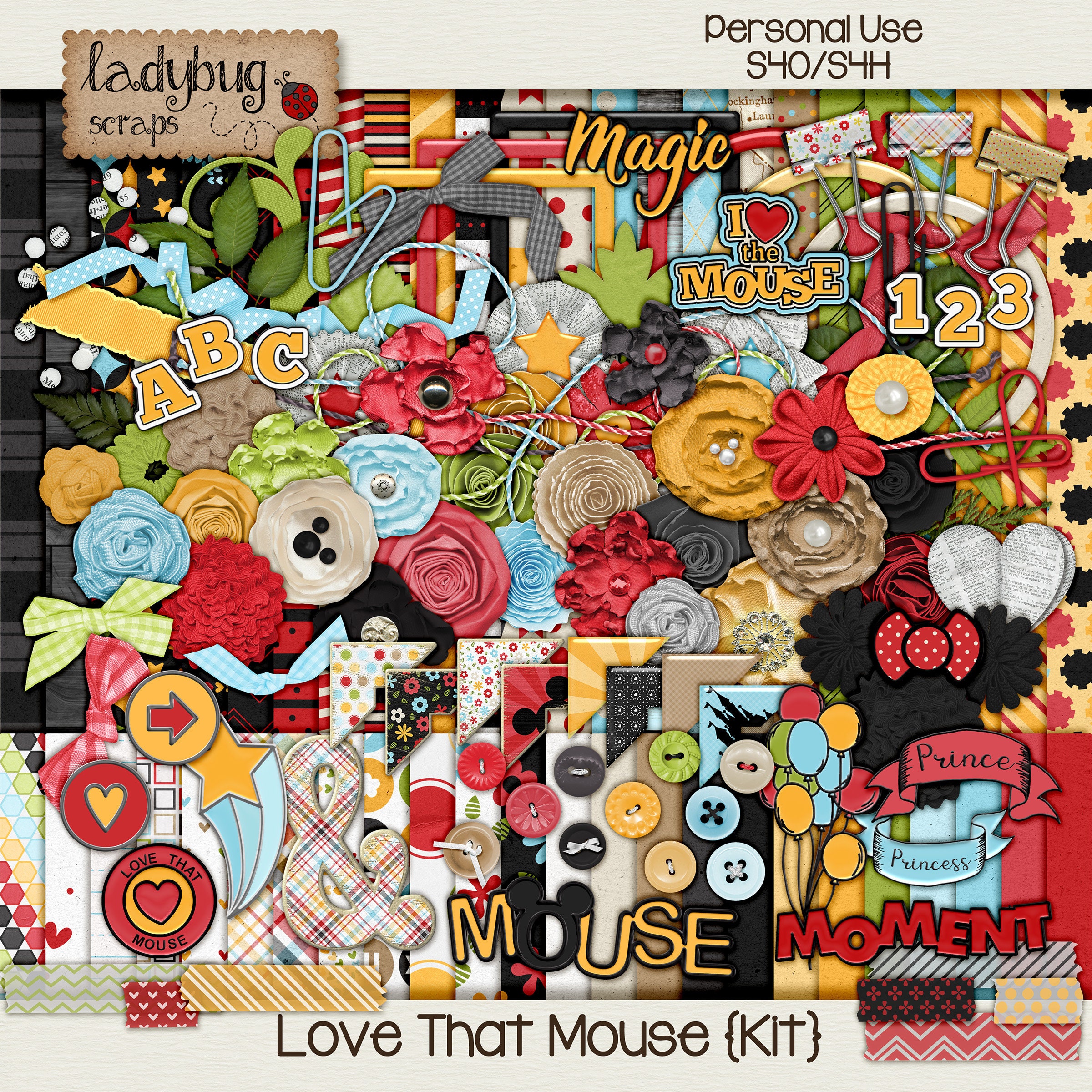 Love That Mouse {digital Scrapbooking Kit} Digital Scrapbook Papers and ...