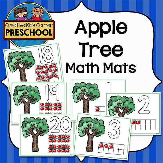 Apple Tree Math Mats preschool & Kindergarten Educational | Etsy