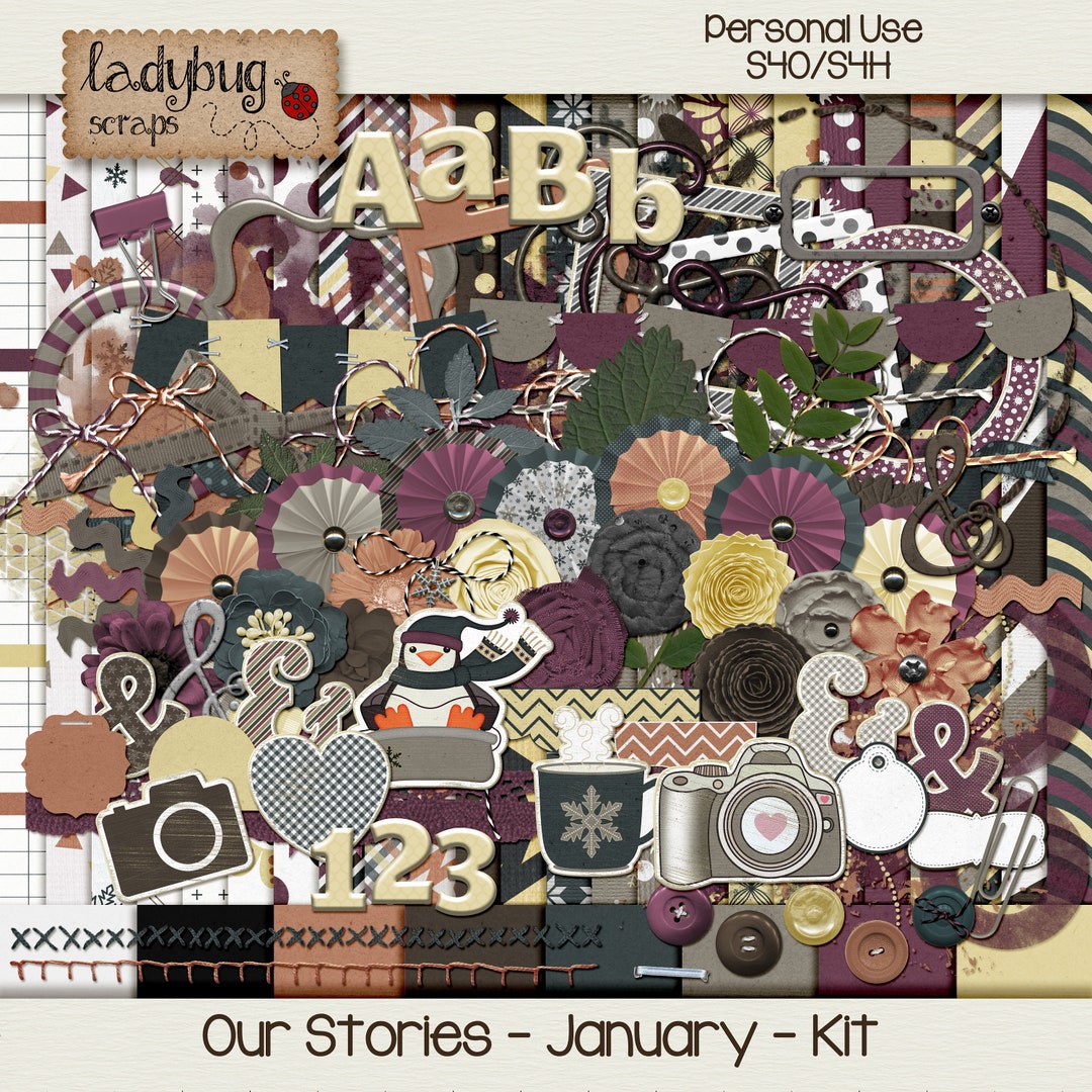 Our Stories - January - Digital Scrapbook Kit - Etsy