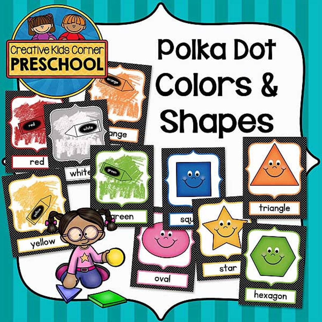 Polka Dot Colors and Shapes Posters {preschool & Kindergarten ...