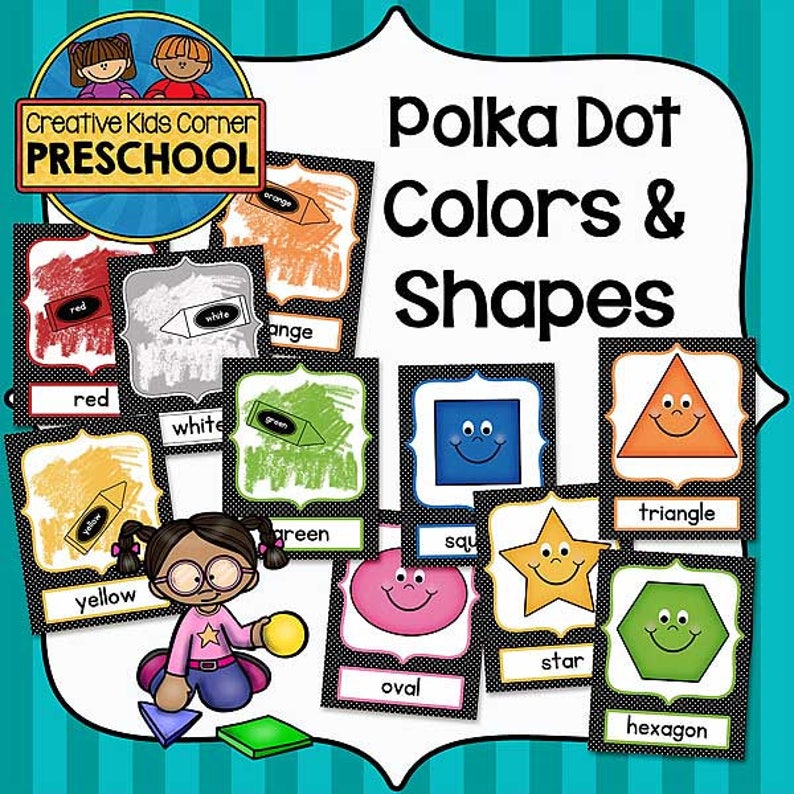Polka Dot Colors and Shapes Posters {preschool & Kindergarten ...