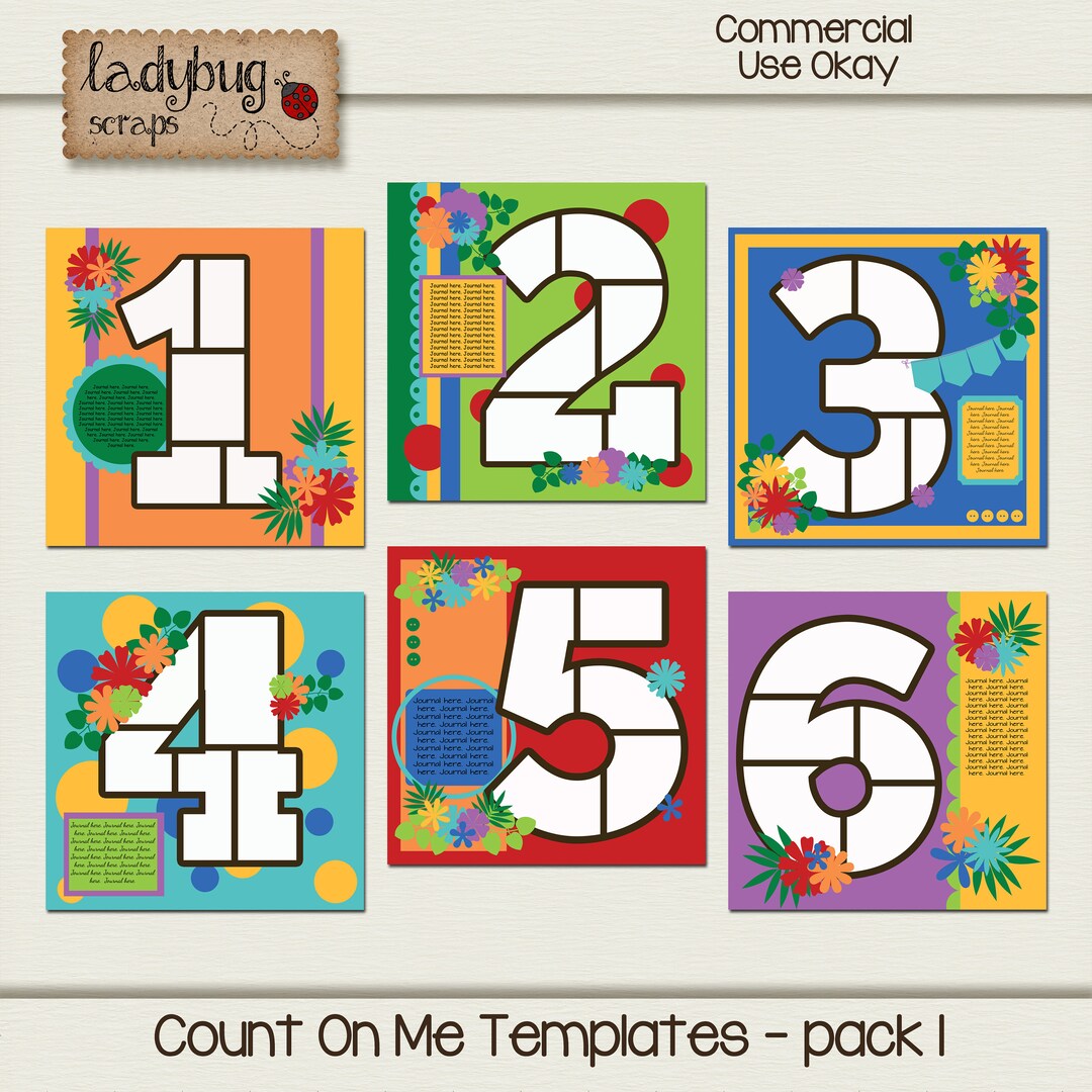 Count on Me Templates - Pack1 - Etsy