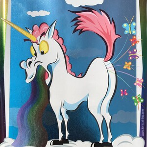 Unicorn Throwing up Rainbow and Farting Butterflies Foil Sticker - Etsy