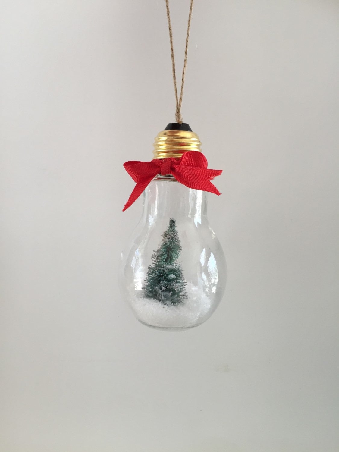 Light Bulb Christmas Ornament, Snow Globe, Christmas Tree Ornament ...