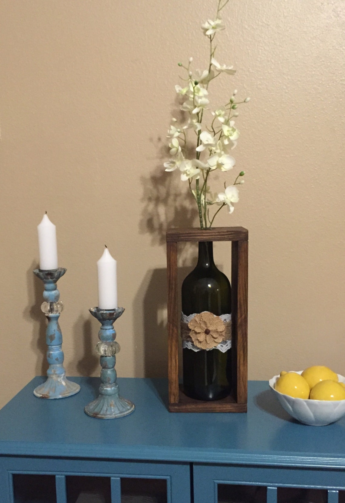 Wine Box Wine Bottle Vase Shadow Box Wine Bottle Decor - Etsy