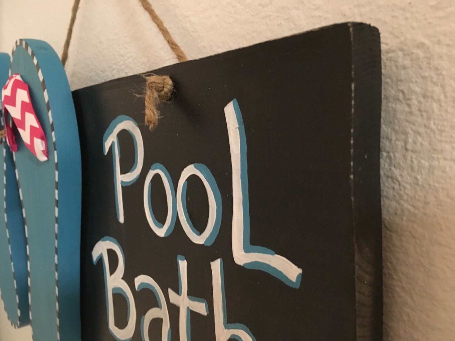 Pool Bathroom Sign Flip Flops Summer Decor Pool - Etsy