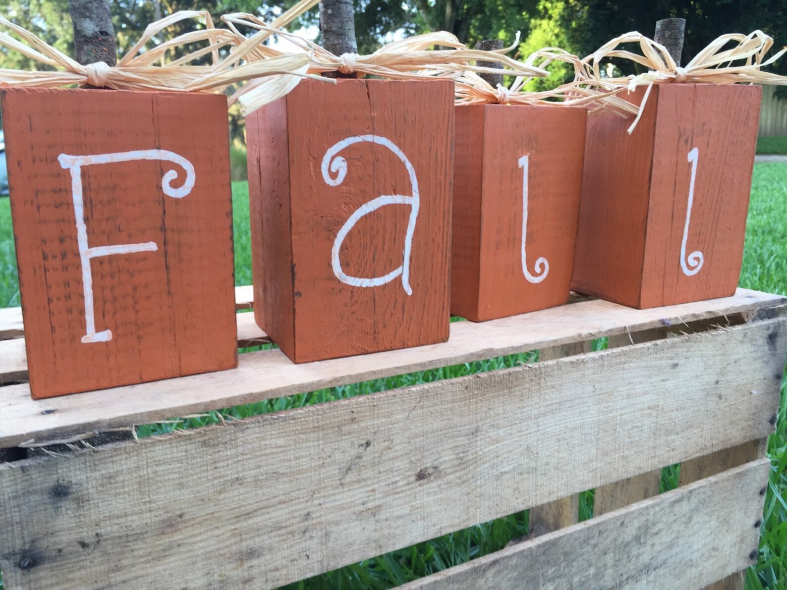 Fall Wood Blocks Fall Decor Autumn Decorations Pumpkins - Etsy