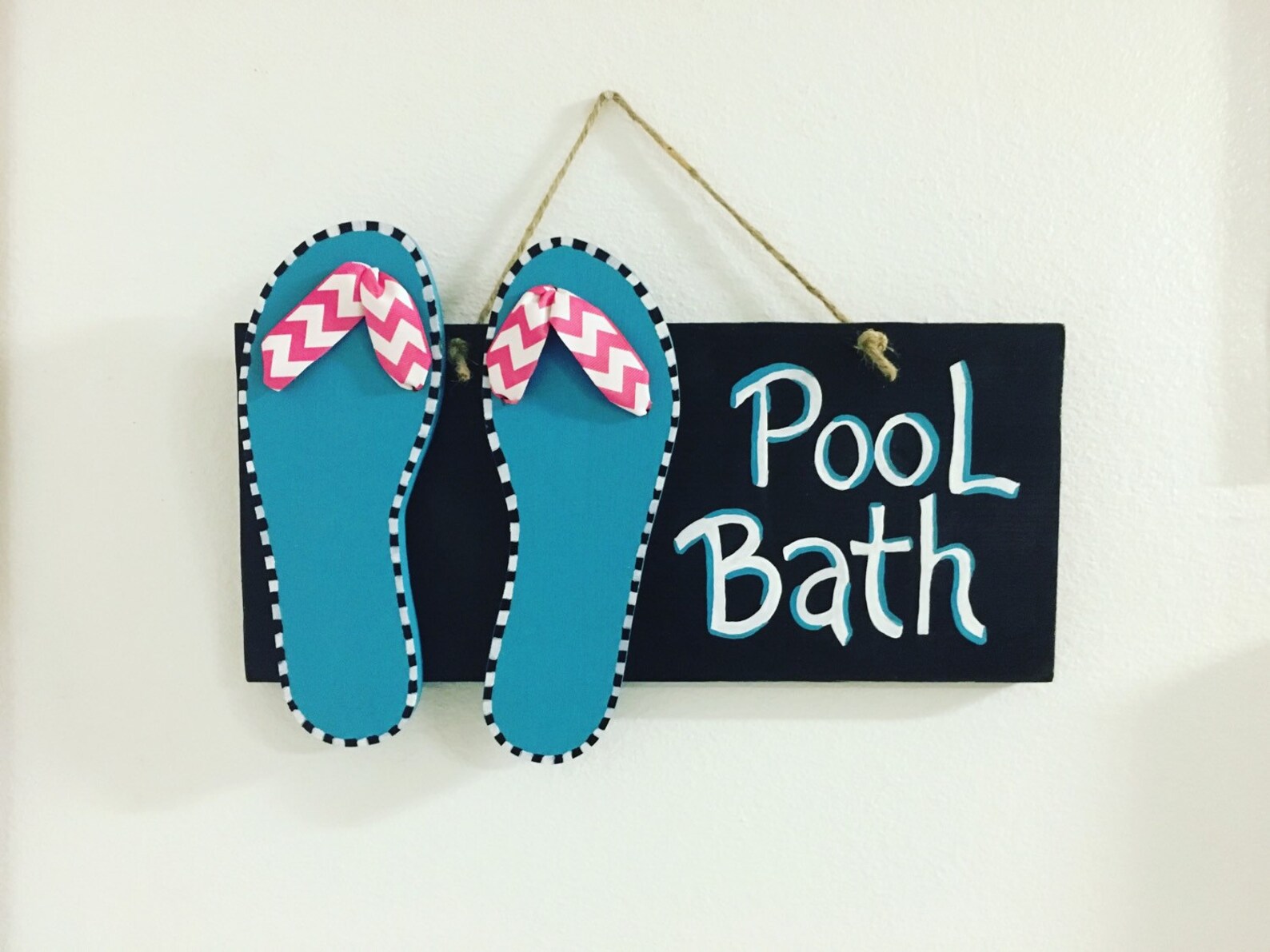 Pool Bathroom Sign Flip Flops Summer Decor Pool - Etsy