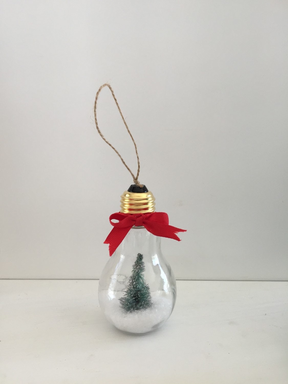 Light Bulb Christmas Ornament, Snow Globe, Christmas Tree Ornament ...