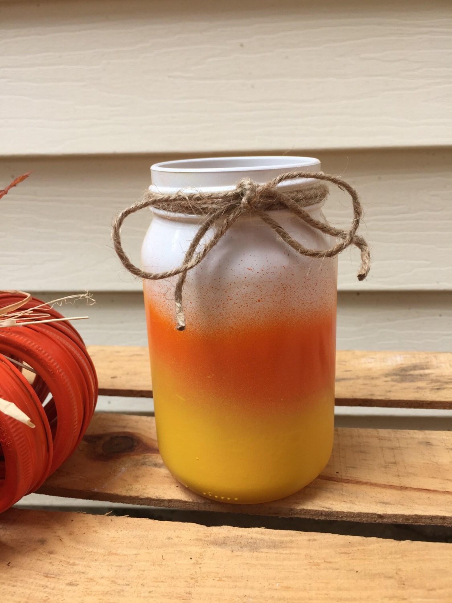Candy Corn Mason Jar, Mason Jar Decor, Fall Decor, Halloween ...