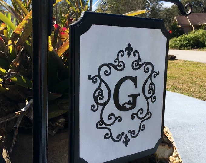 Monogram Flag Monogram Garden Sign Personalized Intial Sign - Etsy