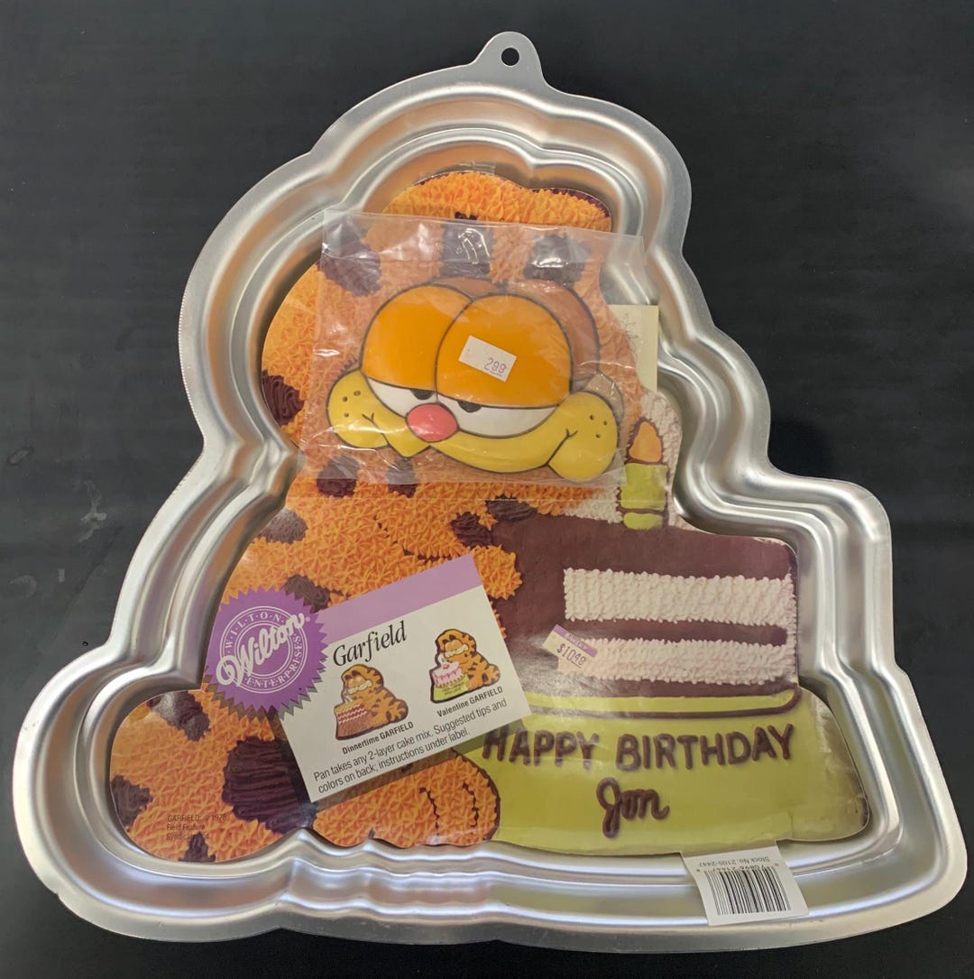 Garfield Vintage Wilton Cake Pan, 1978 Garfield With the Face Plate and ...