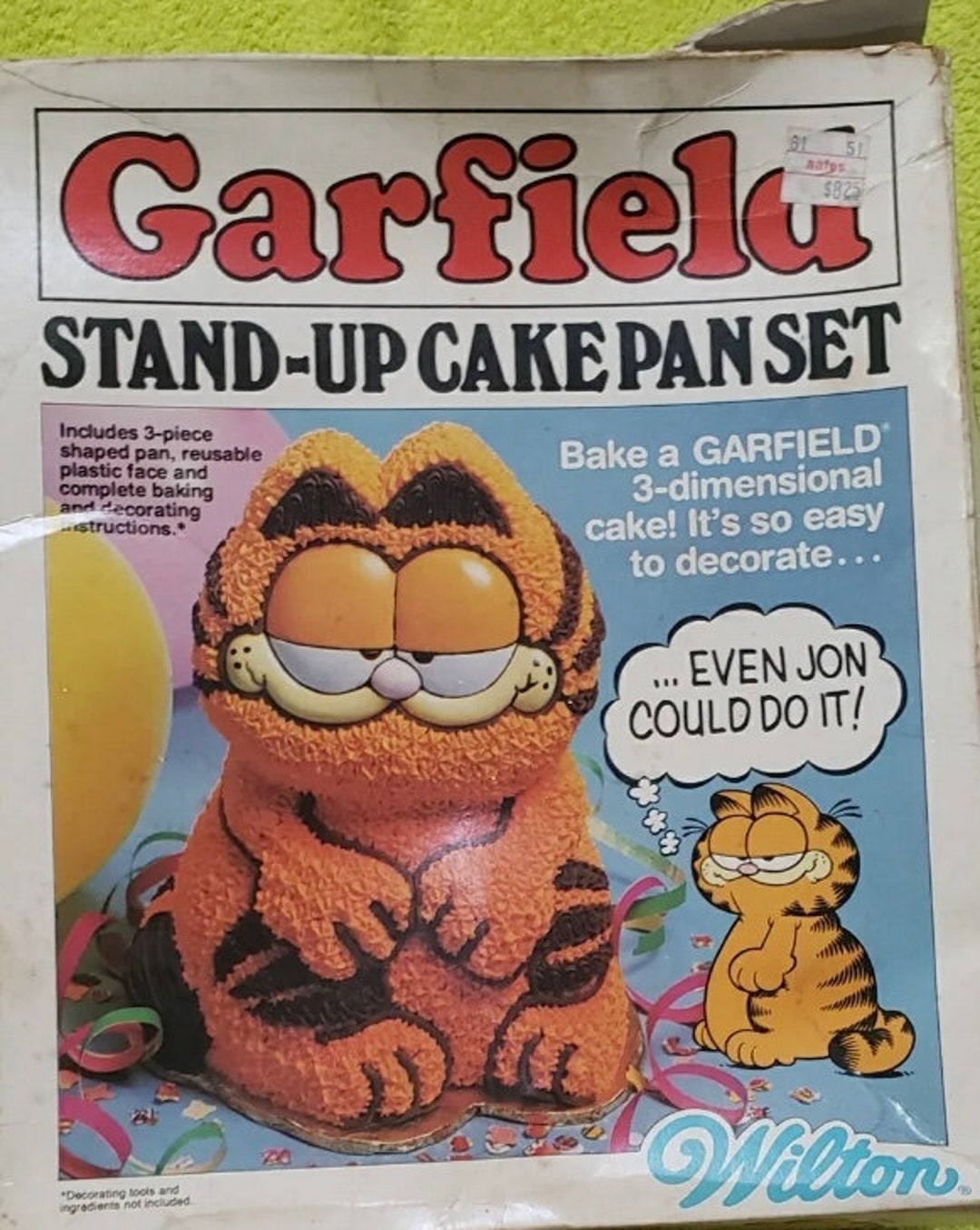 Wilton Garfield Stand up Cake 3D Vintage Complete in Original Box Rare ...