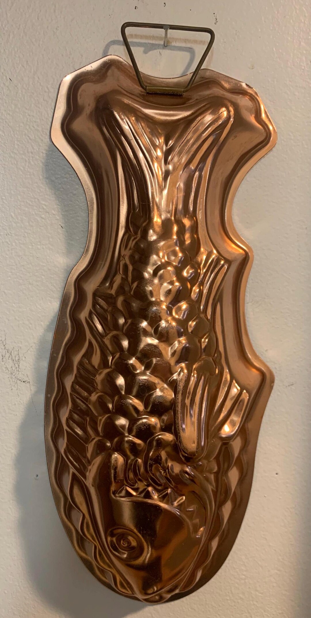 Vintage Copper Tone Aluminum Fish Mold,jello Mold,cake Mold,kichen ...
