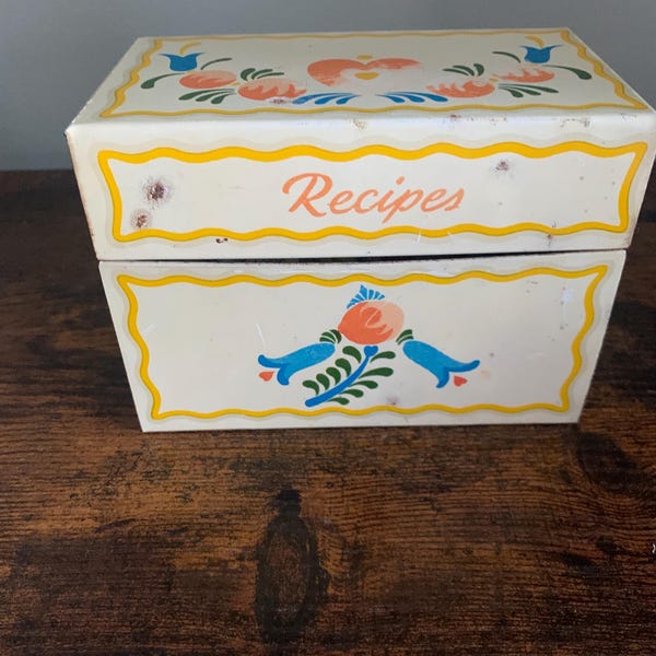 Metal Recipe Box - Etsy