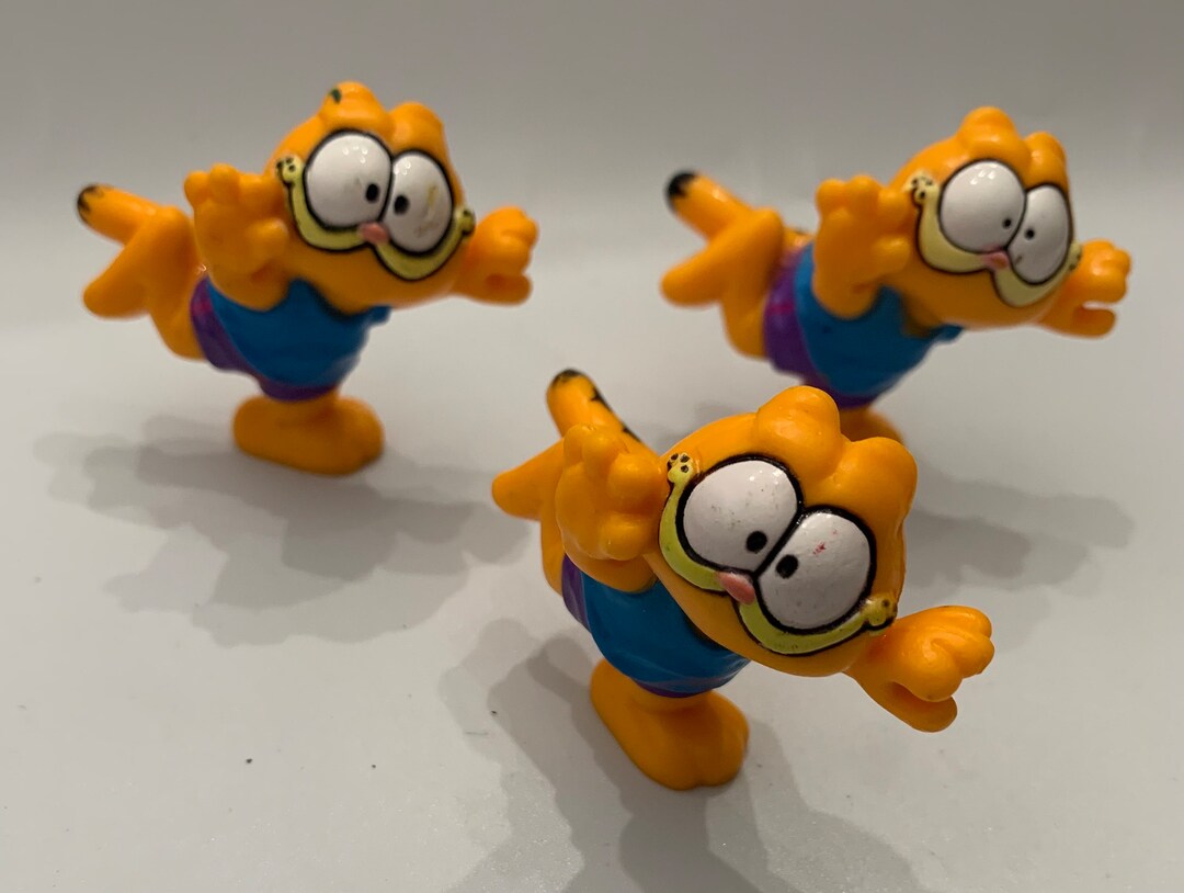 Garfield Figures Vintage 1980s PVC Set of 3. 2 Inch Each. Cake Topper ...