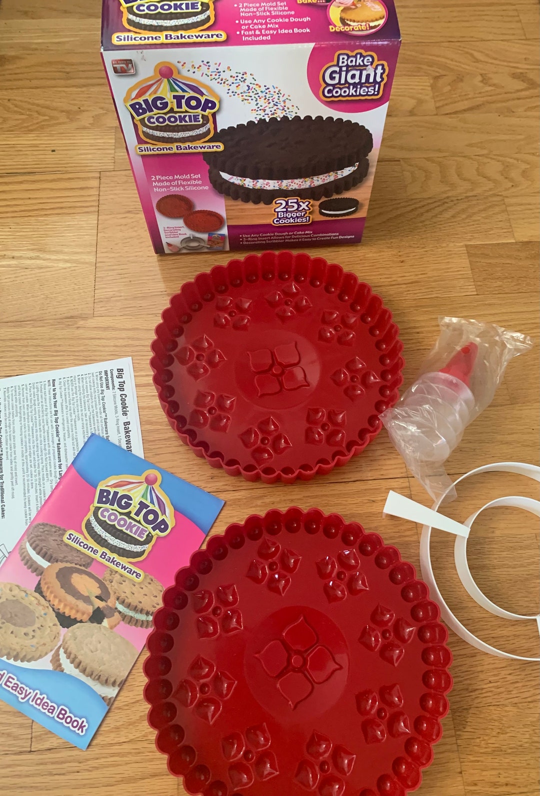 Silicone Giant 9 Inch Cookie Mold Set, Big Top Cookie Mold, Makes Giant ...