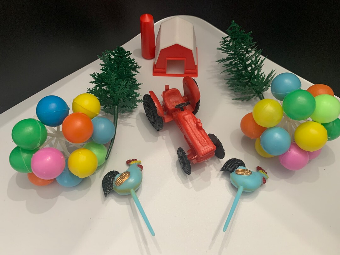 Cake Toppers Vintage Farm, Tractor Cake Topper,barn Cake Topper, Farm ...