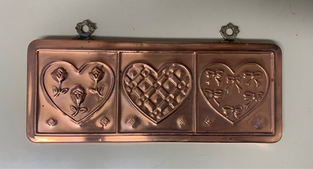 Copper Hearts Wall Hanging 15 Inch X 6 Inch, Tin Lined, Rustic Decor - Etsy
