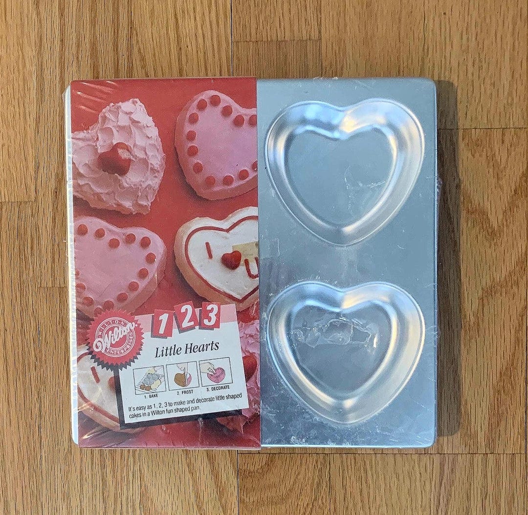 Wilton 123 Mini Heart Pan. 4 Cavity 3 3/4” Each Sealed Package. - Etsy