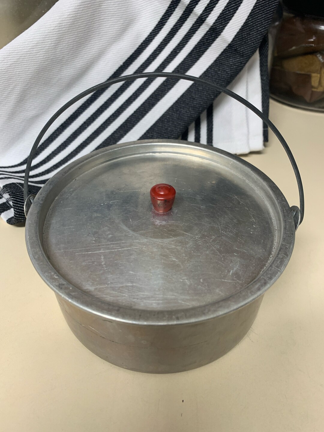 Vintage Cute Little Aluminum Mini 5 1/2 X 2 1/2 Deep Stock Pot. Soup ...