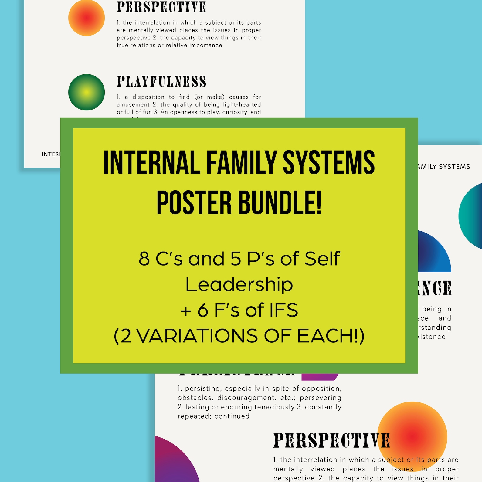 IFS Poster Bundle 8c's 5p's 6f's Self Leadership Digital Download ...