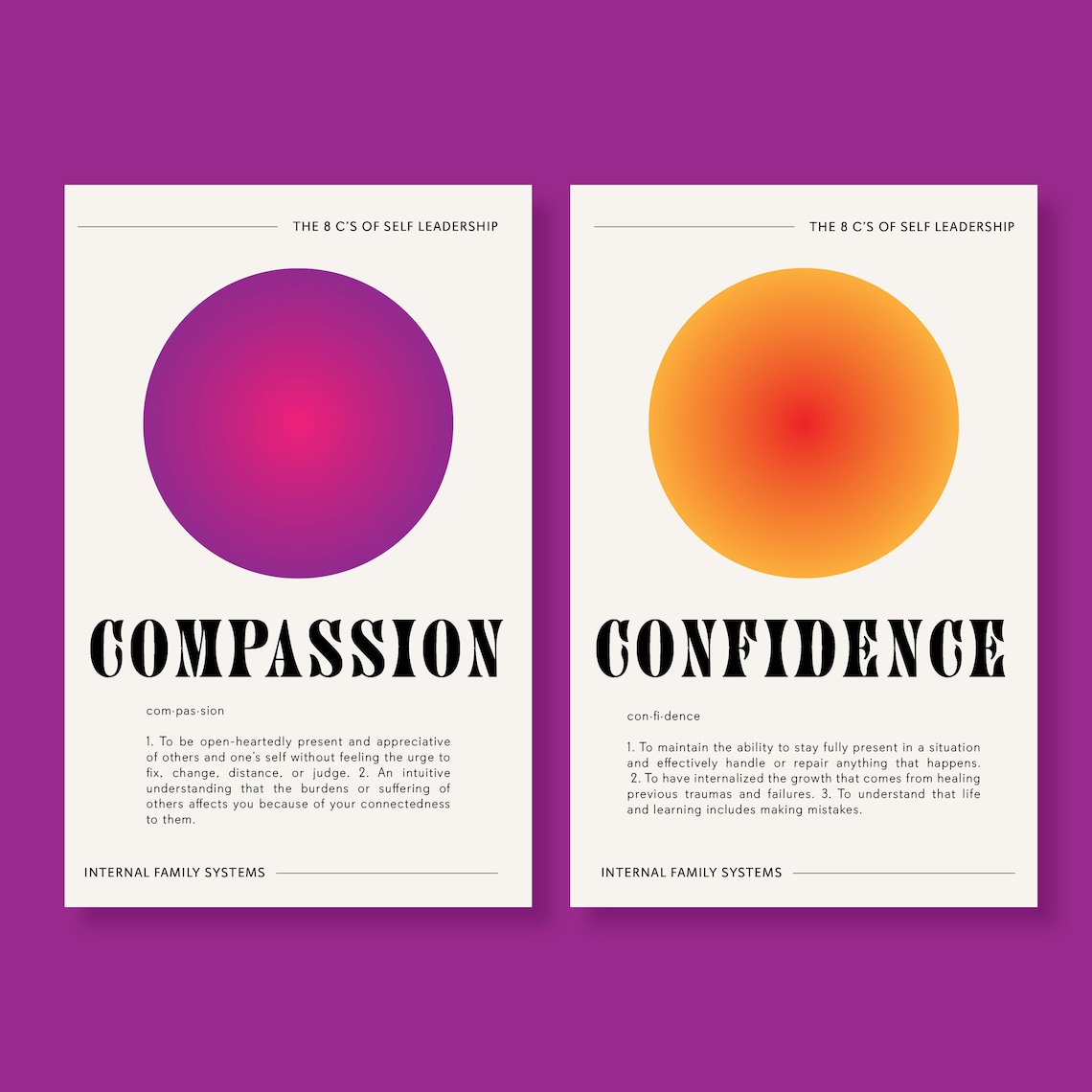 IFS 8 C's of Self Leadership Poster Series Printable Digital Downloads ...