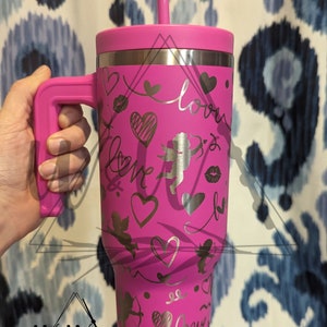 Valentine's Tumbler Cup Wrap | Laser Engraved Full Cup Wrap | 40 Oz Cup ...