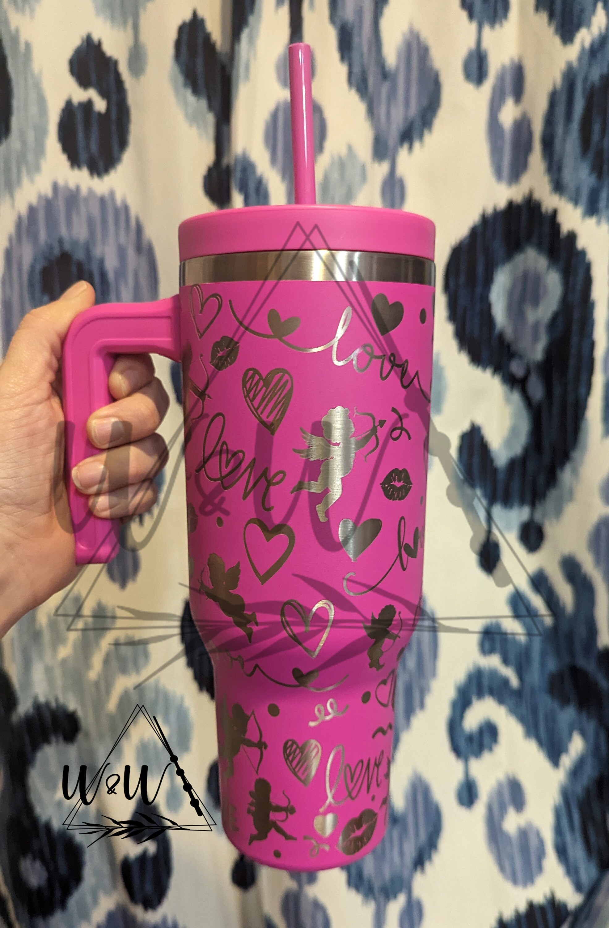 Valentine's Tumbler Cup Wrap | Laser Engraved Full Cup Wrap | 40 Oz Cup ...