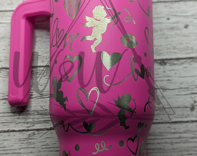 Valentine's Tumbler Cup Wrap Laser Engraved Full Cup Wrap 40 Oz Cup ...