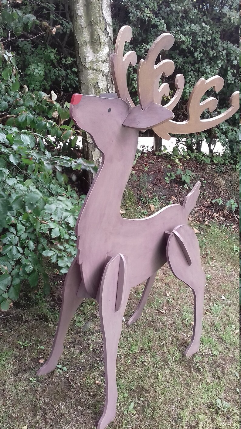 Large Wooden Christmas Reindeer Display Garden Prop Shop - Etsy.de