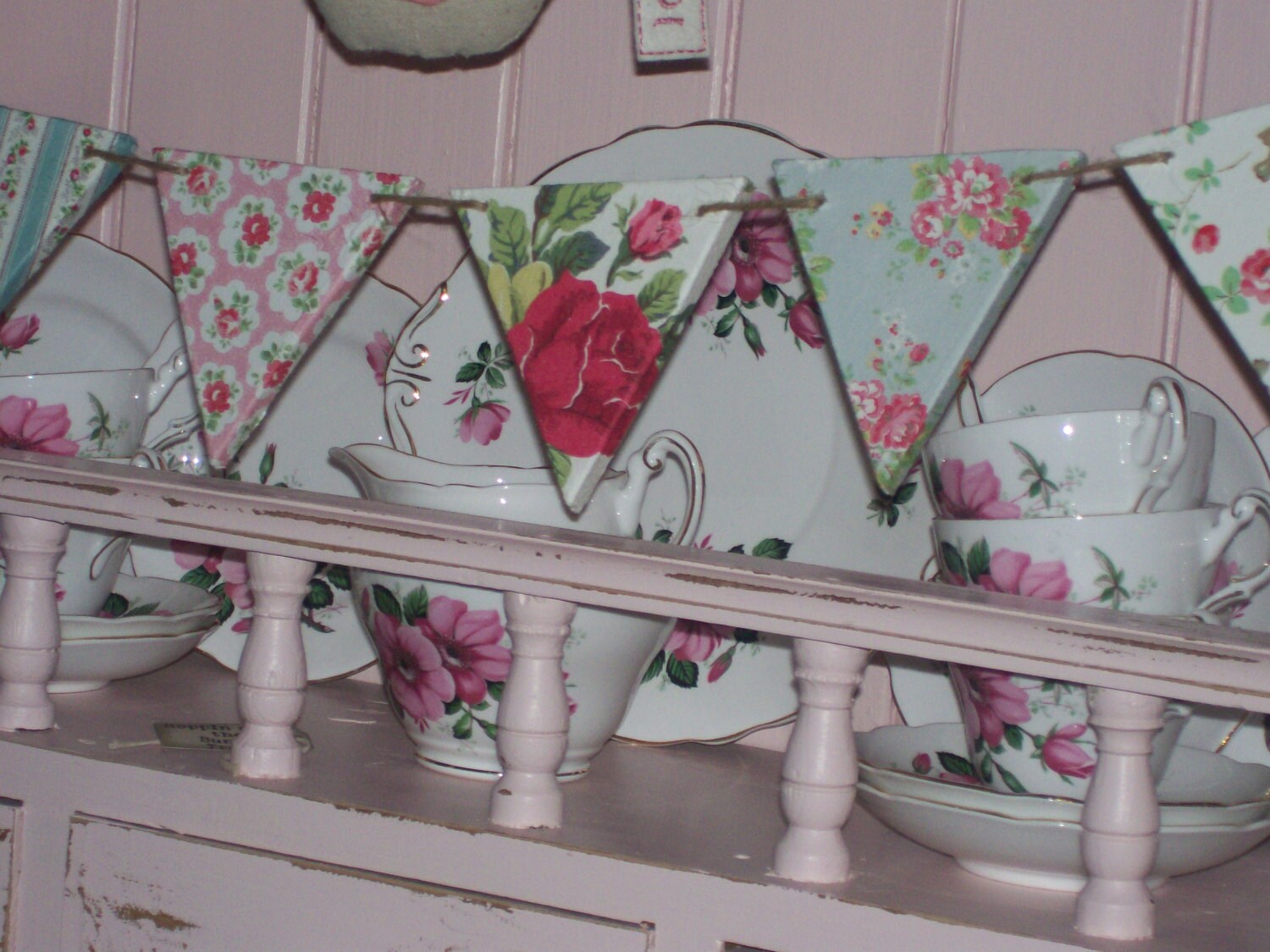 Handcrafted Wooden Bunting Shabby Chic Made Using Cath Kidston Designs ...