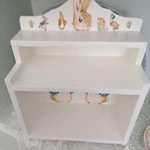 Wooden Bookcase Shelf Display Unit Made Using Peter Rabbit Beatrix ...