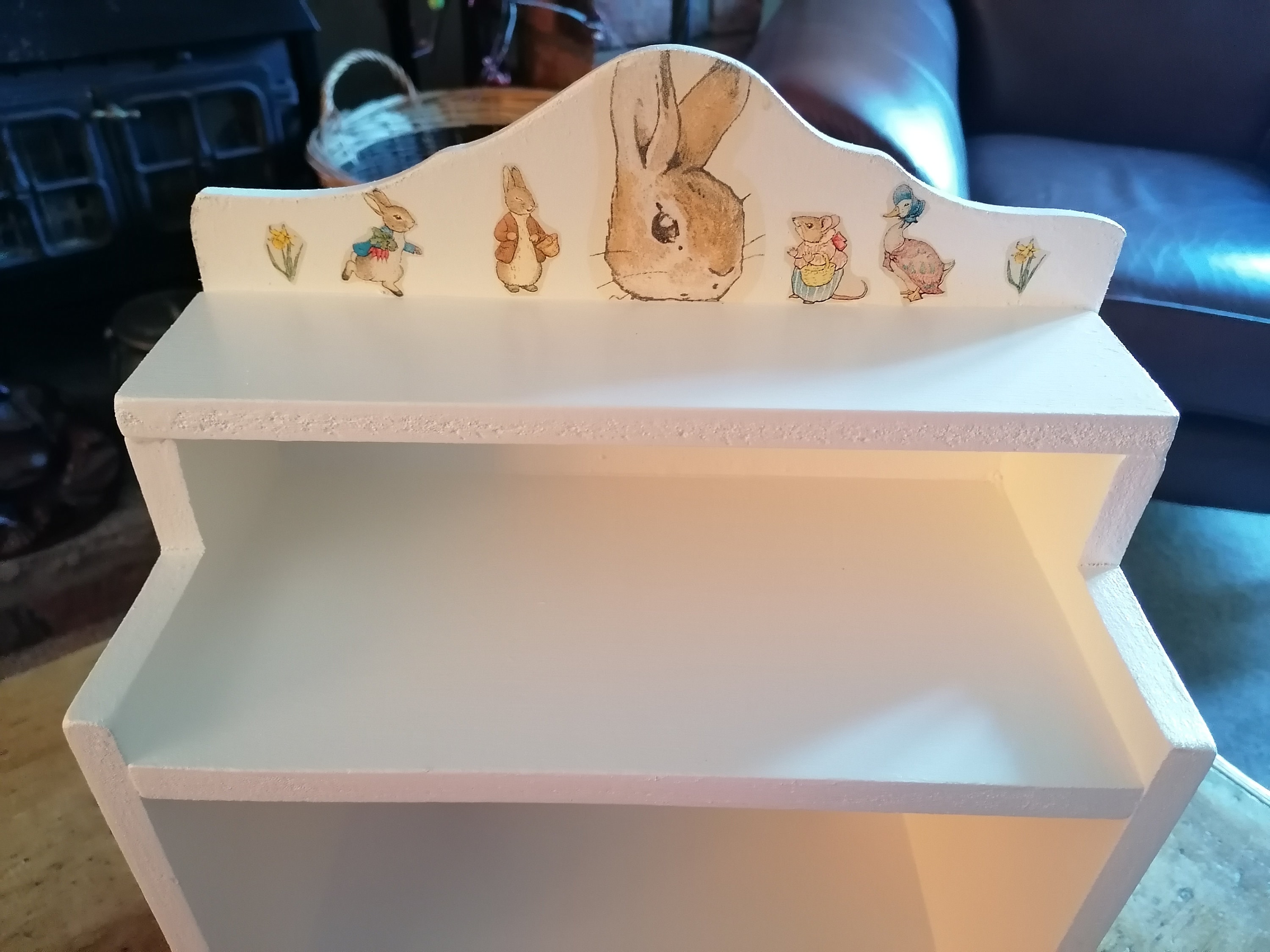 Wooden Bookcase Shelf Display Unit Made Using Peter Rabbit Beatrix ...