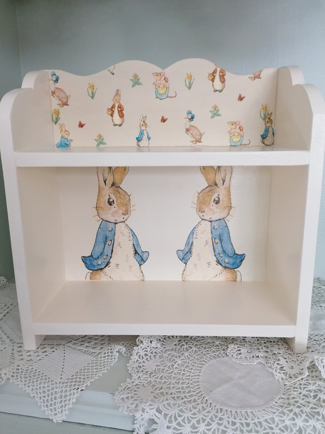 Wooden Shelf Display Unit Shelves Made Using Peter Rabbit | Etsy