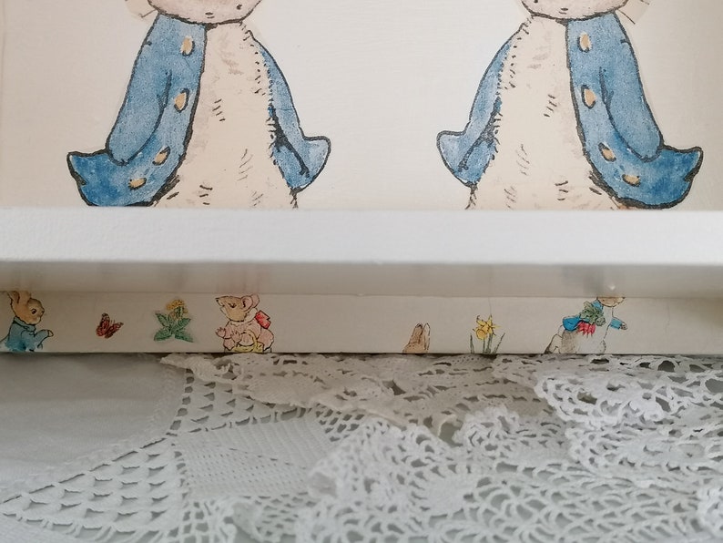 Wooden Shelf Display Unit Shelves Made Using Peter Rabbit Beatrix ...