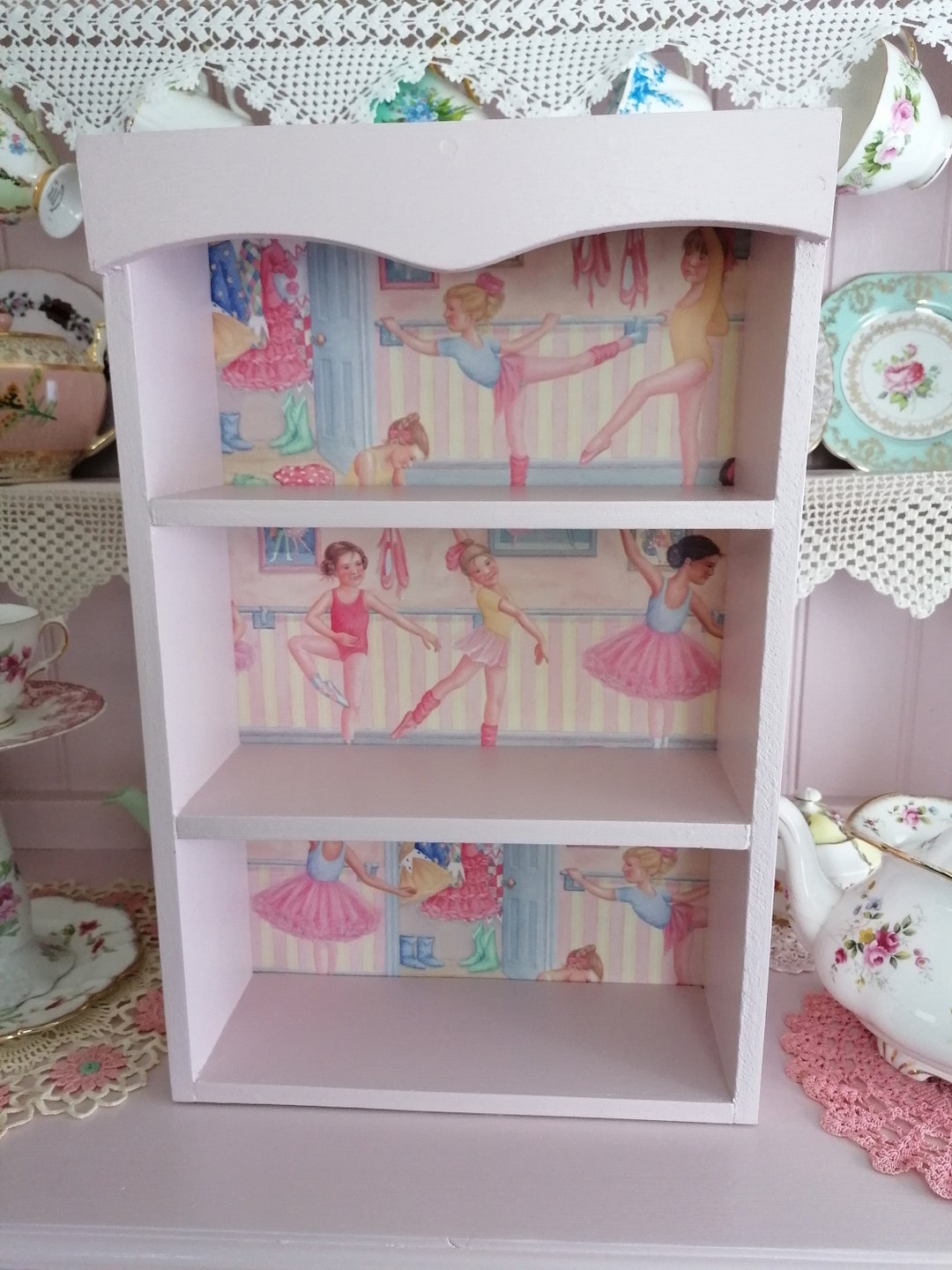 Large Wooden Display Shelf Unit Shelves Laura Ashley Ballerina Bedroom ...