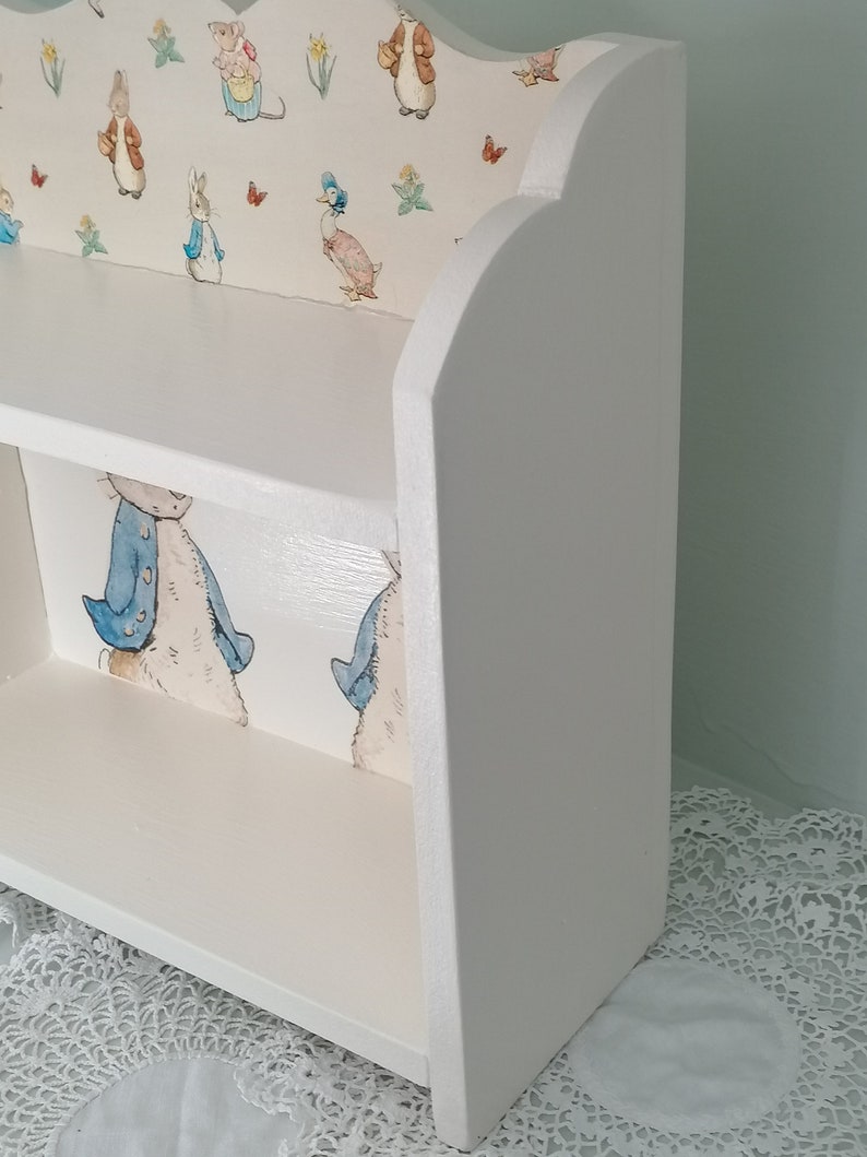 Wooden Shelf Display Unit Shelves Made Using Peter Rabbit Beatrix ...