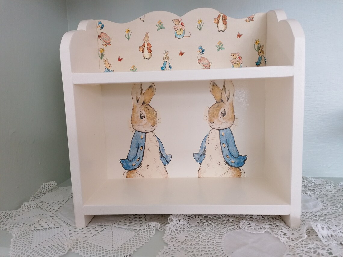 Wooden Shelf Display Unit Shelves Made Using Peter Rabbit | Etsy