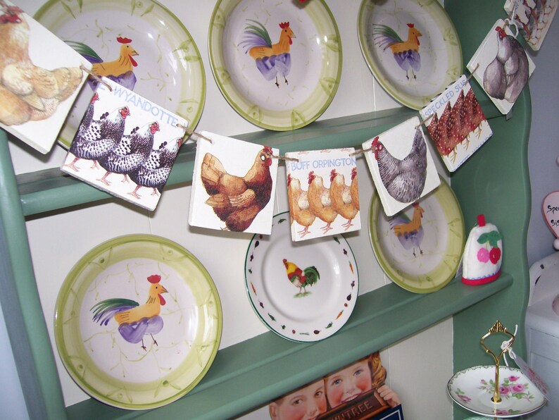 Wooden Bunting Made Using Emma Bridgewater Chicken Designs - Etsy