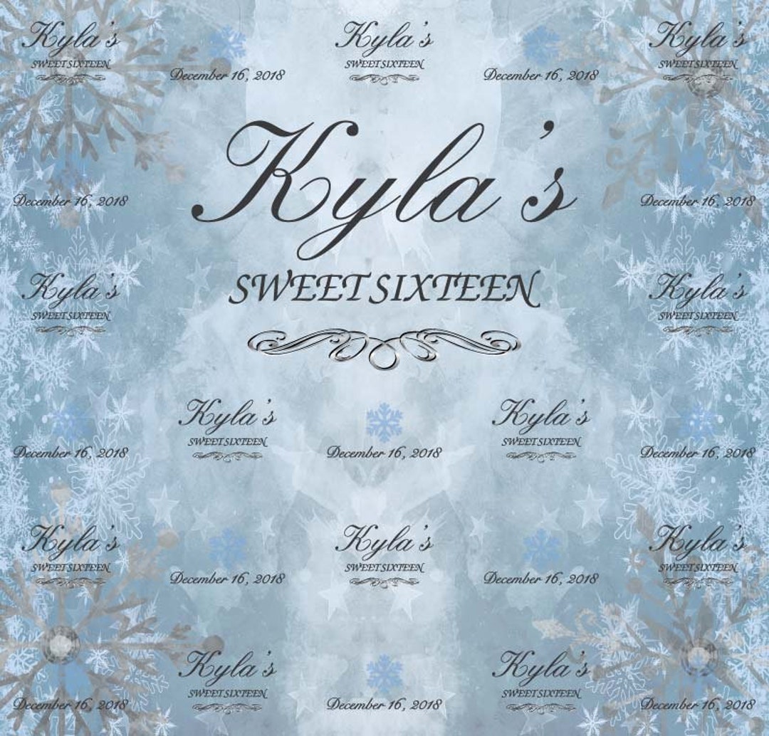 Snowflake Sweet 16 Step and Repeat Backdrop, Banner, Event, Party ...