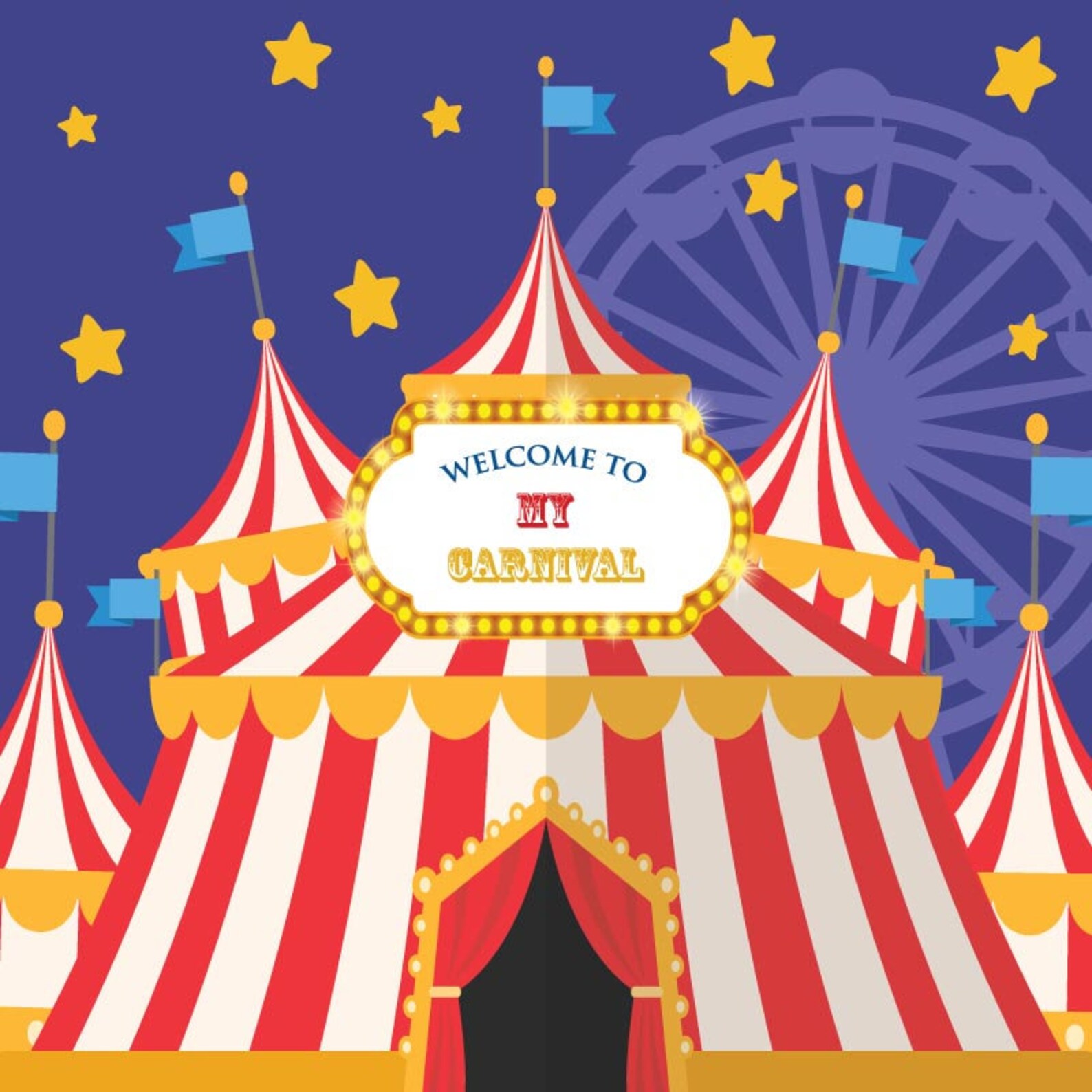 Carnival Backdrop Step and Repeat Birthday Banner Event | Etsy