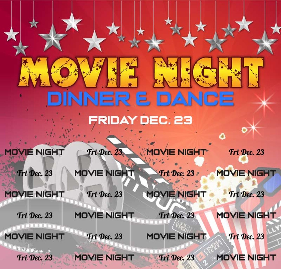Movie Night Step and Repeat Backdrop, Banner, Event, Party, Photo Booth ...